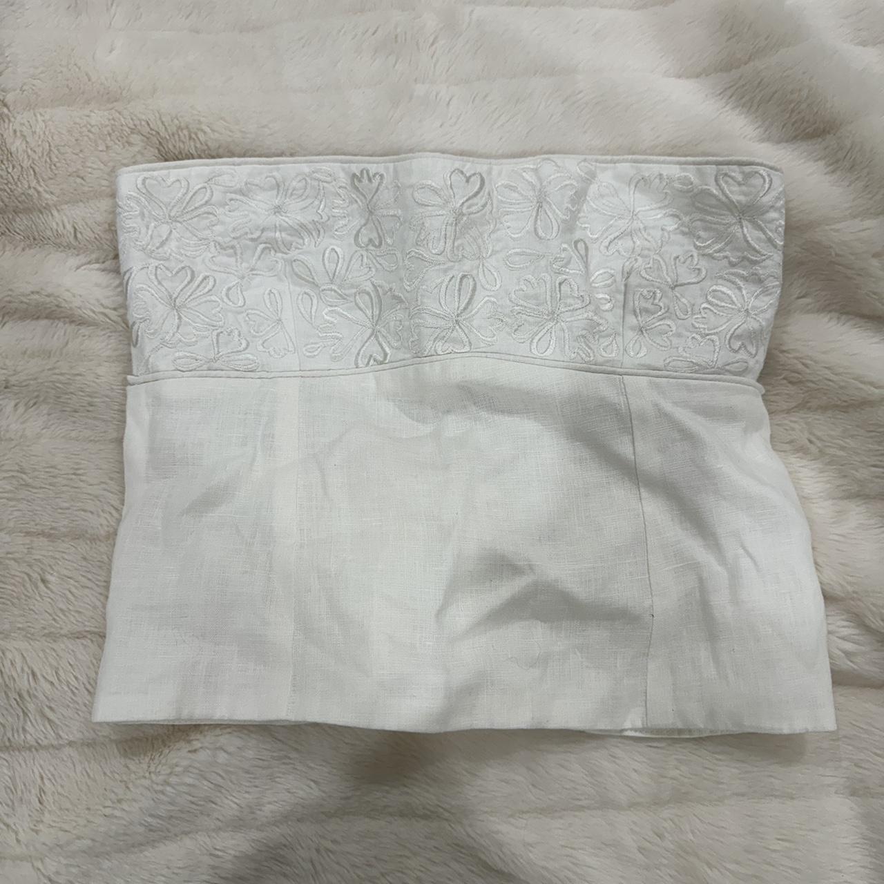 Eisha Sofia bustier top in white, size 0 (XS) Brand... - Depop