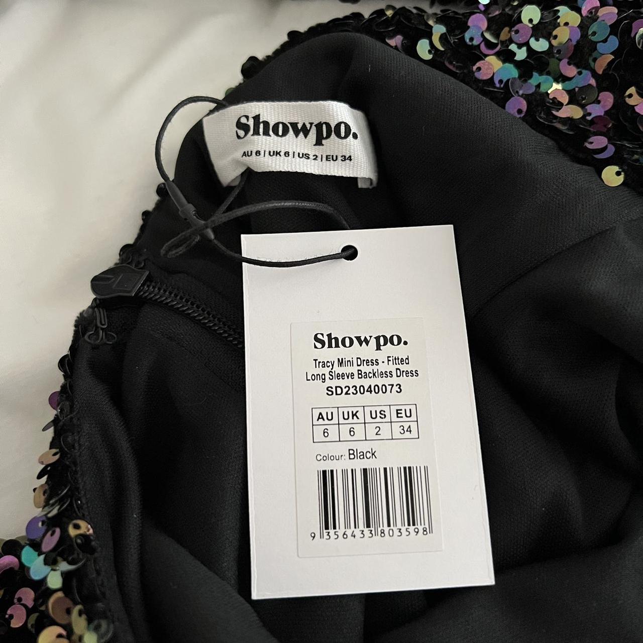 Showpo black sequin long sleeve mini dress Brand... - Depop