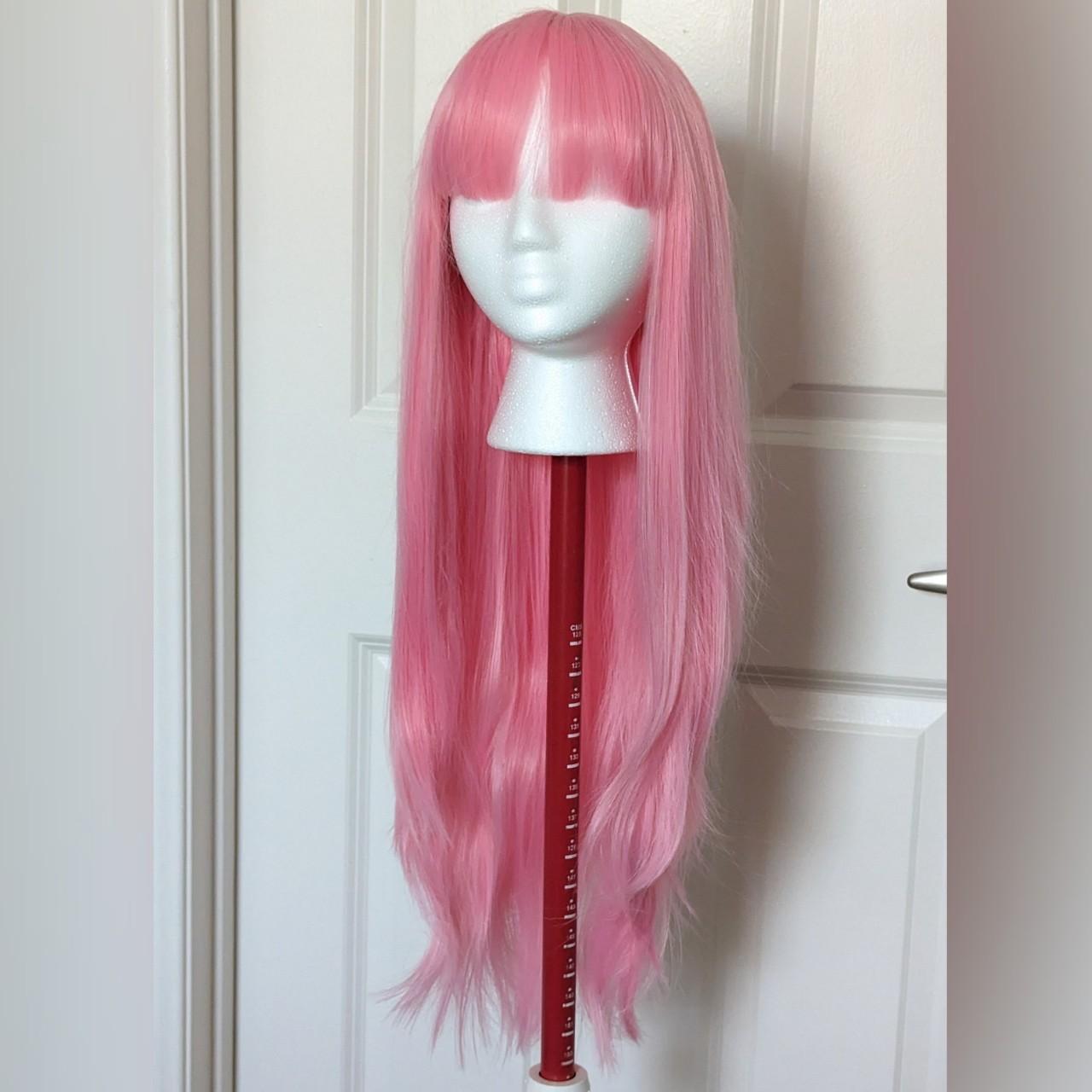 Long light pink tangle resistant wig. Synthetic... - Depop