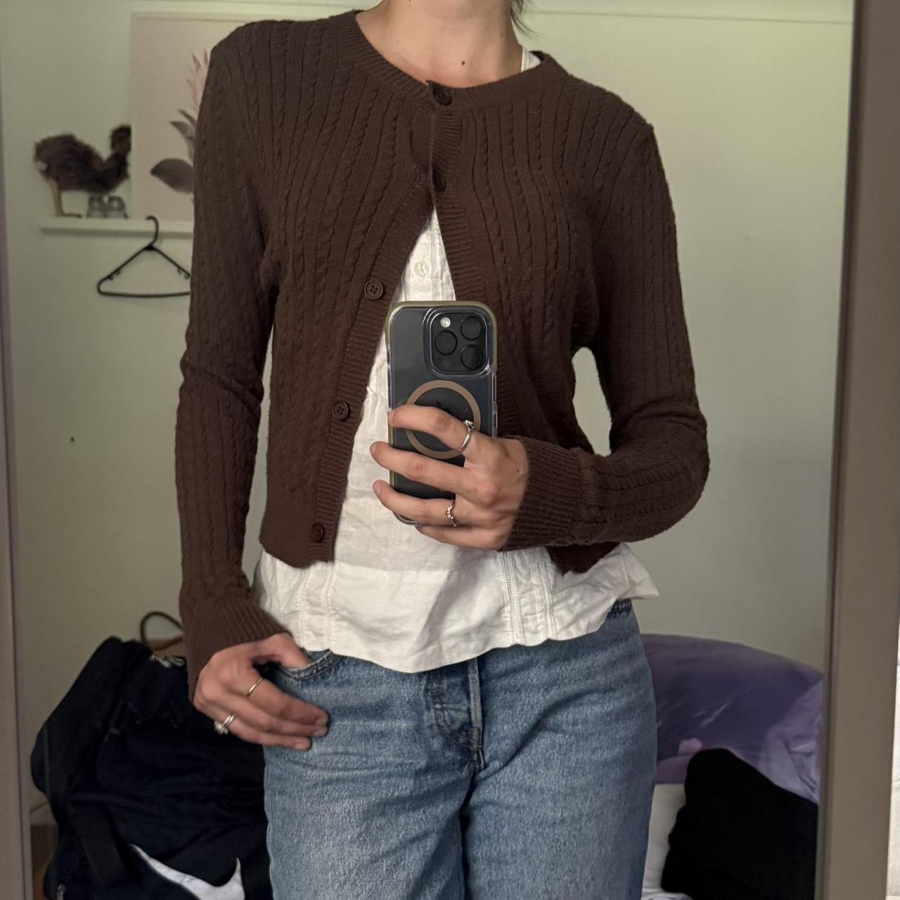 Brown size small cardigan | Depop