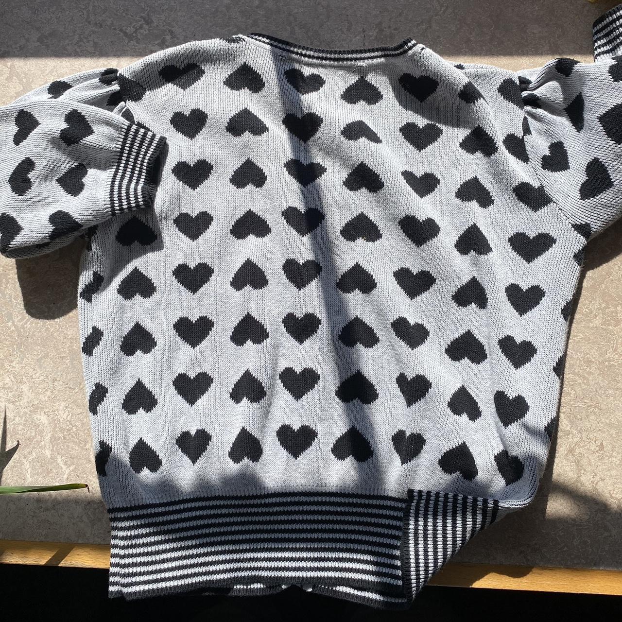 insanely cute cropped heart cardigan from 00s new... - Depop