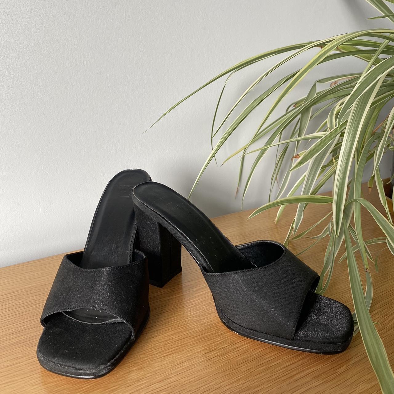 great condition (slight peeling) black 90s mules... - Depop
