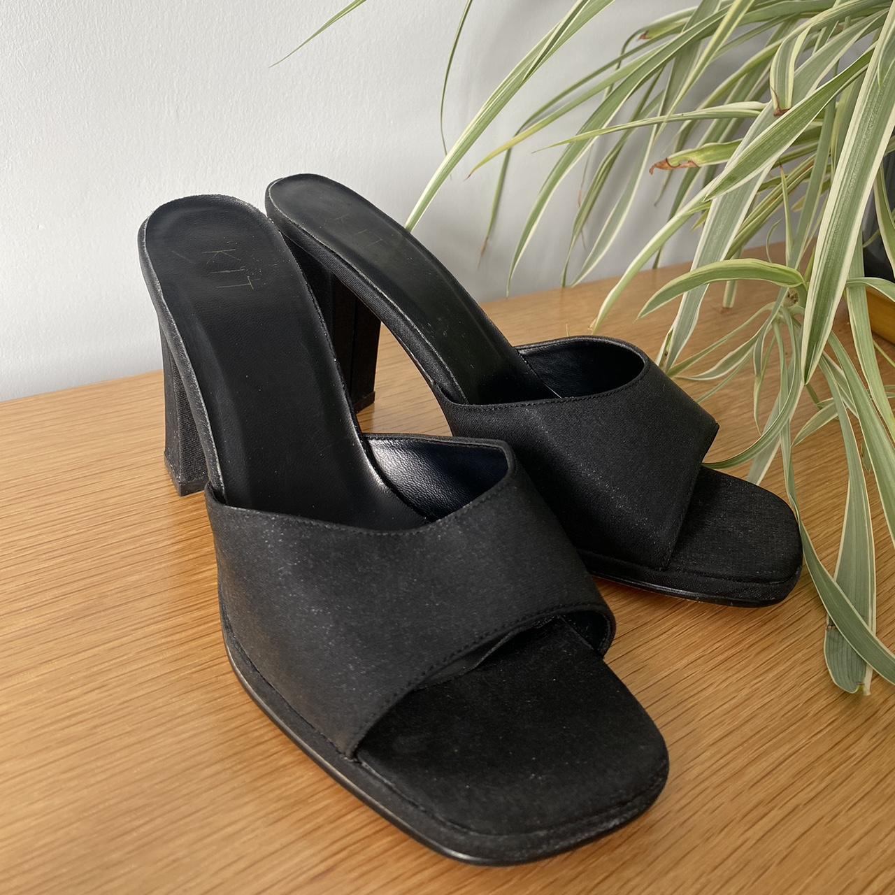 great condition (slight peeling) black 90s mules... - Depop