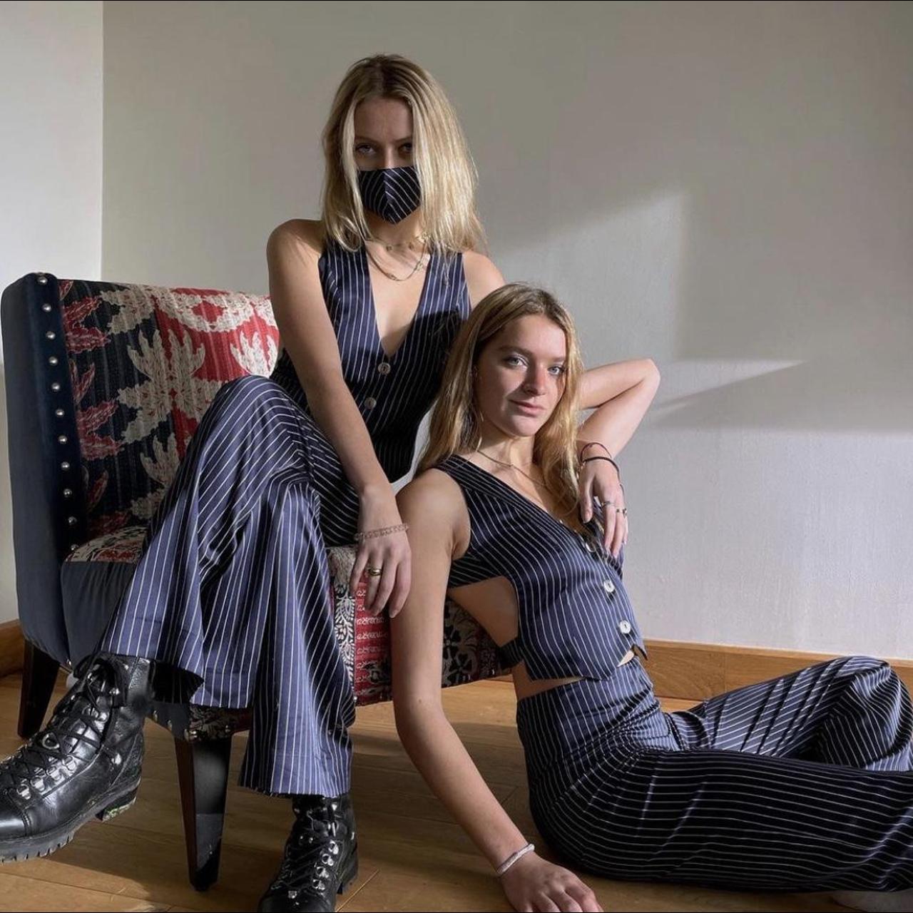 alchemy london satin pinstripe trousers. size 6.... - Depop