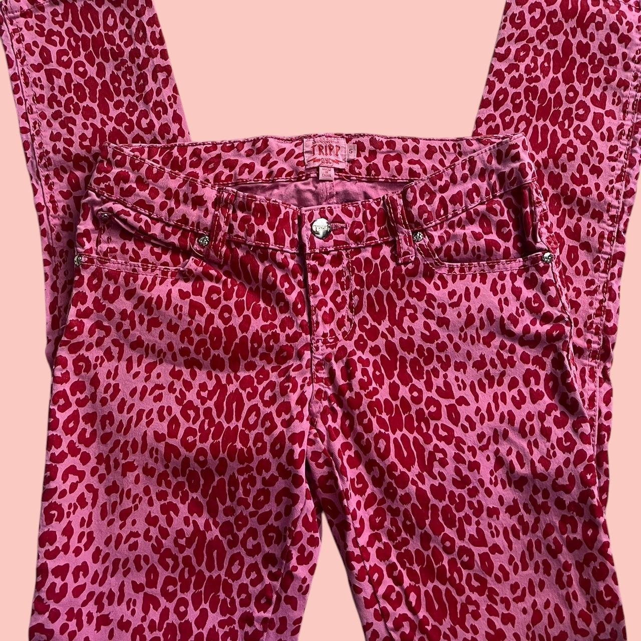 TRIPP NYC Pink leopard print low rise skinny jeans... - Depop