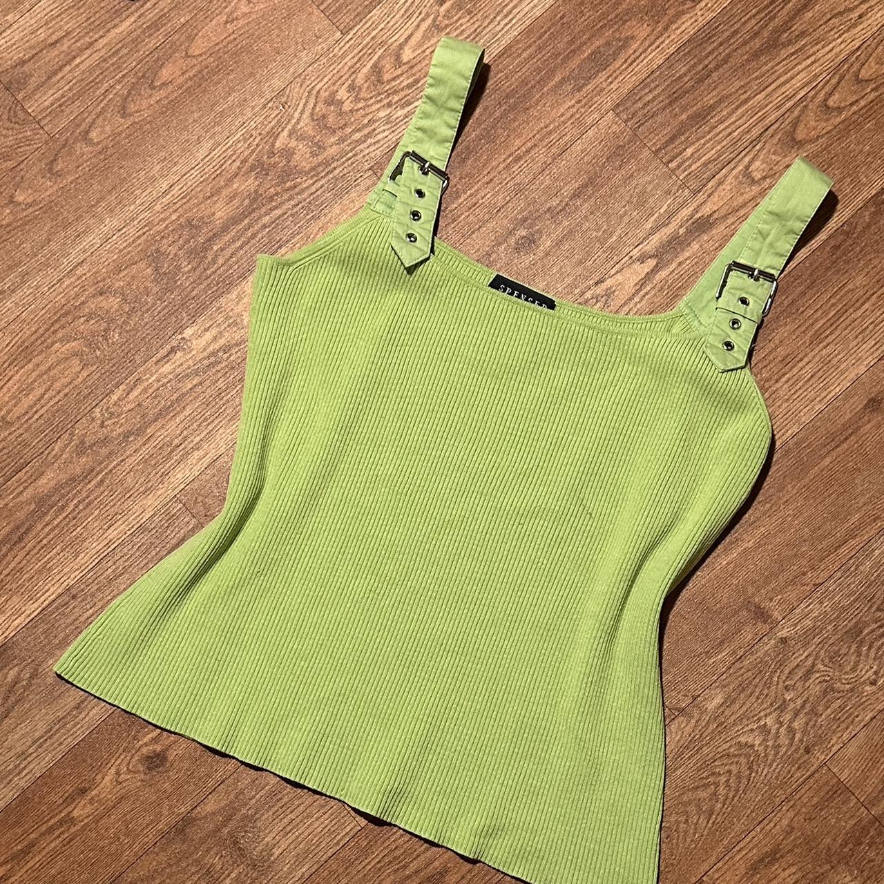 Super cute green going out top! Makeup stain on the... - Depop
