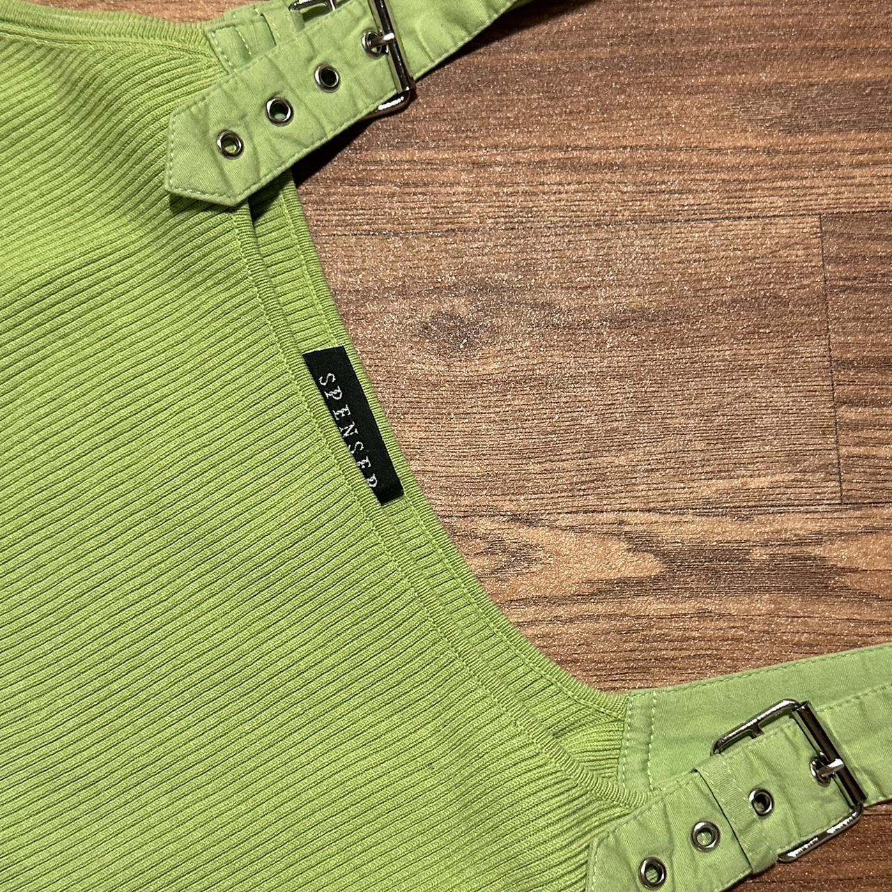 Super cute green going out top! Makeup stain on the... - Depop