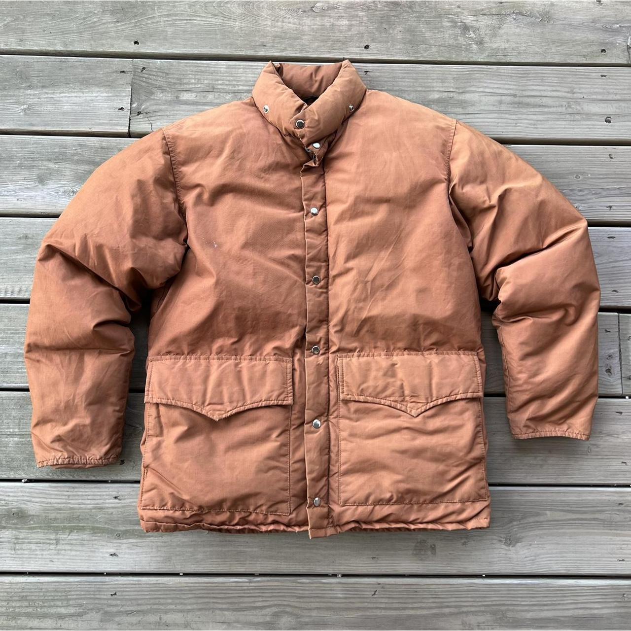 Woolrich Men's Orange and Cream Jacket | Depop
