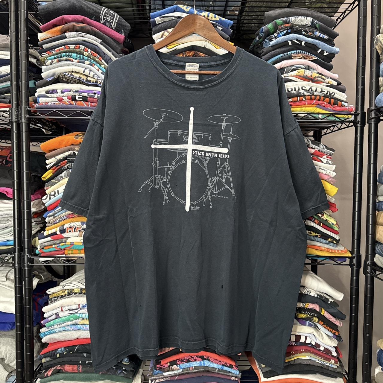 Vintage Y2K “Stick with Jesus” Funny Faded Black... | Depop