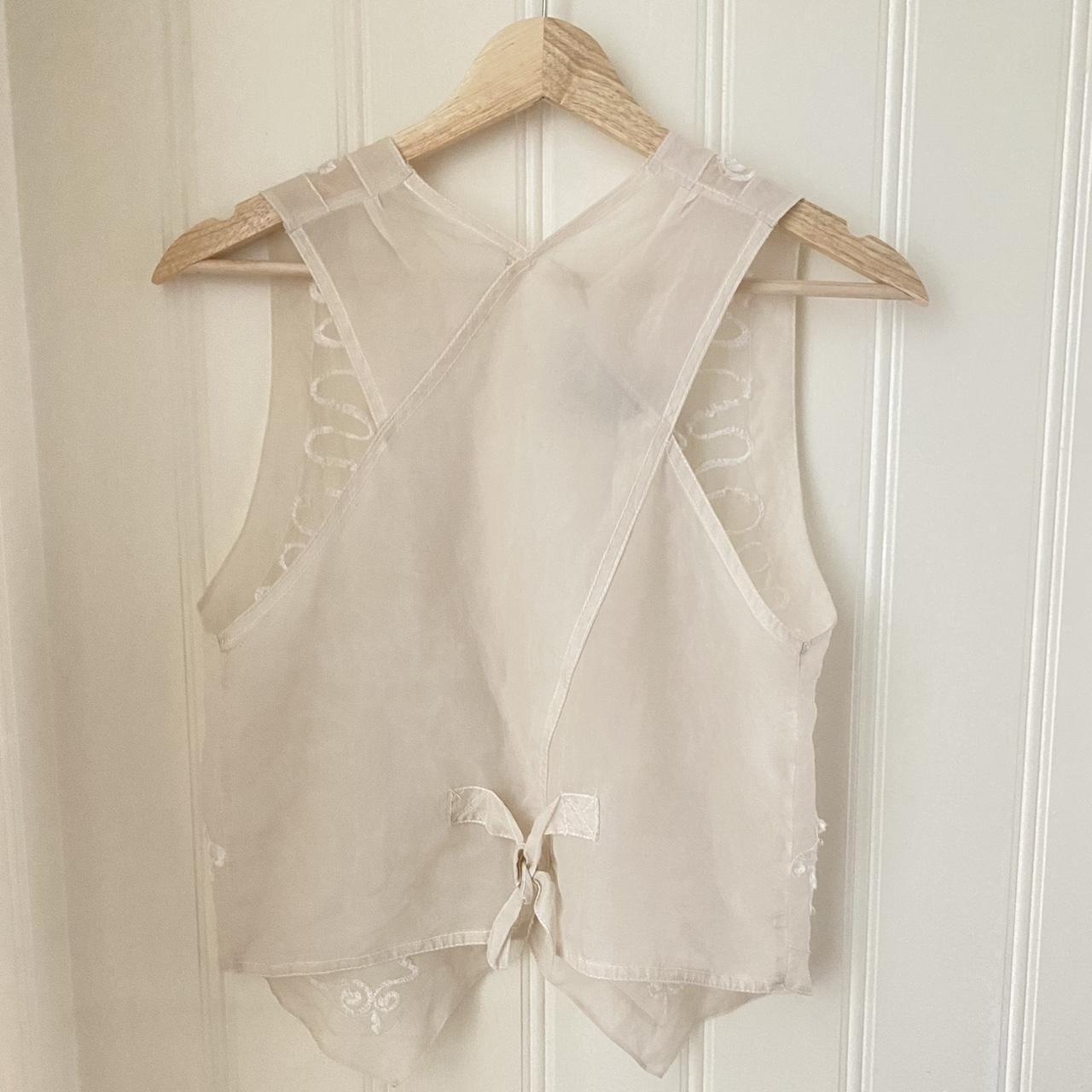 Gorgeous vintage sheer silk vest 100% silk Size... - Depop