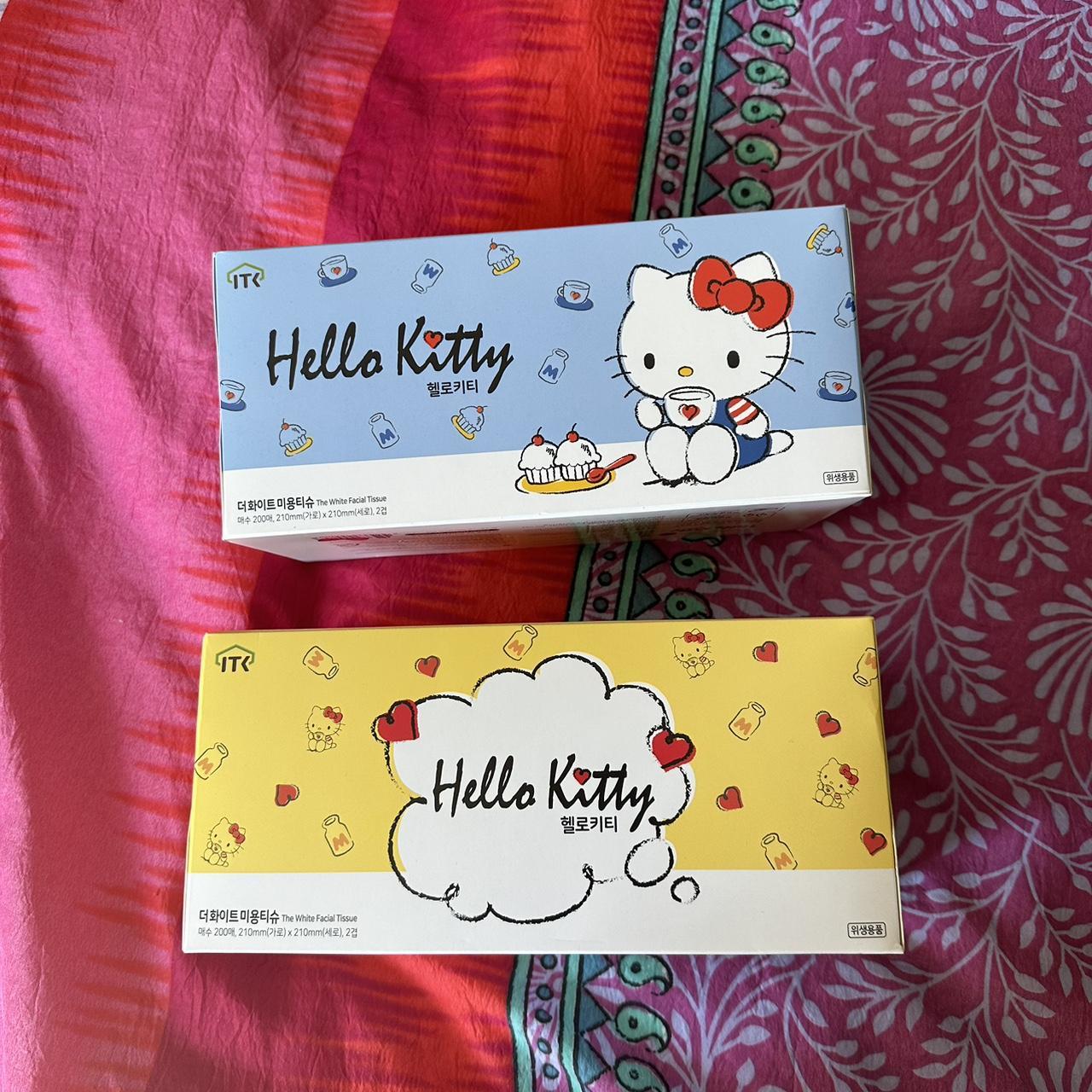Hello kitty Sanrio tissue boxes 1x yellow 1x blue... - Depop