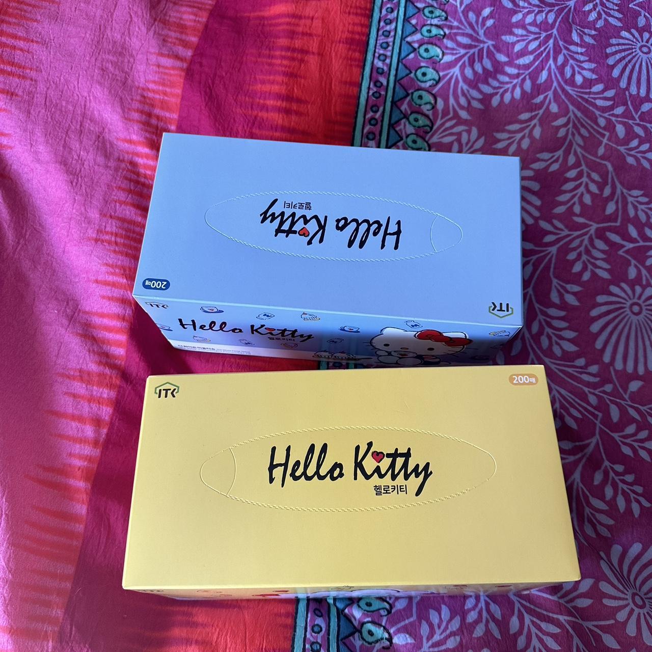 Hello kitty Sanrio tissue boxes 1x yellow 1x blue... - Depop