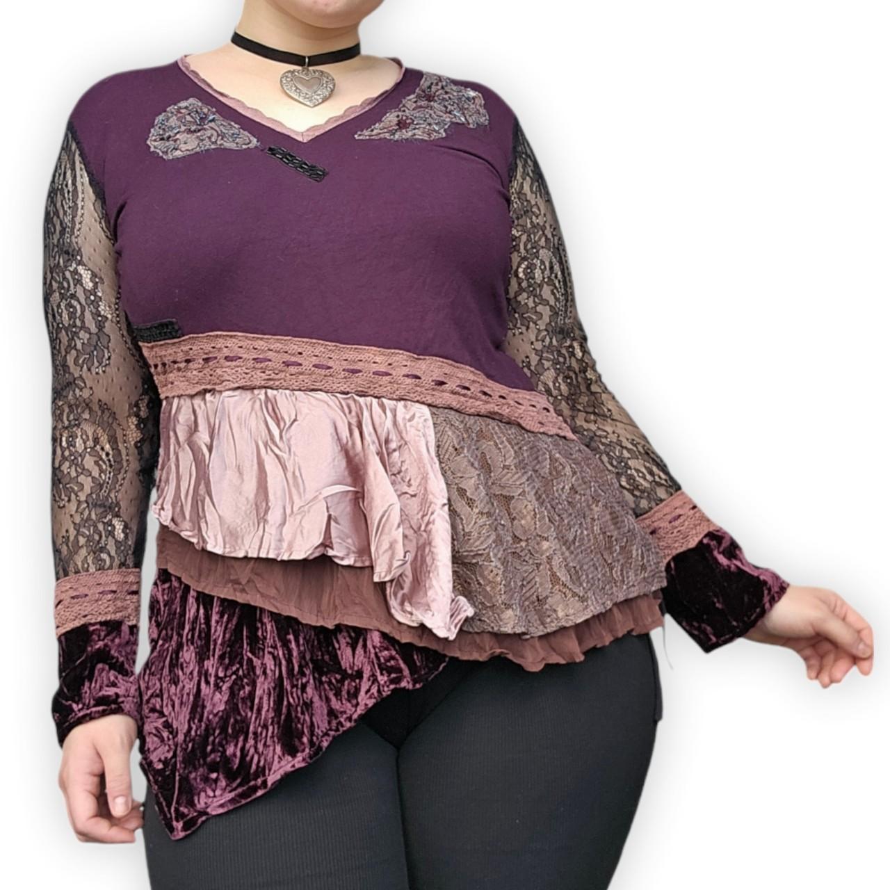 Vintage multi layered and textured top. Made from... - Depop