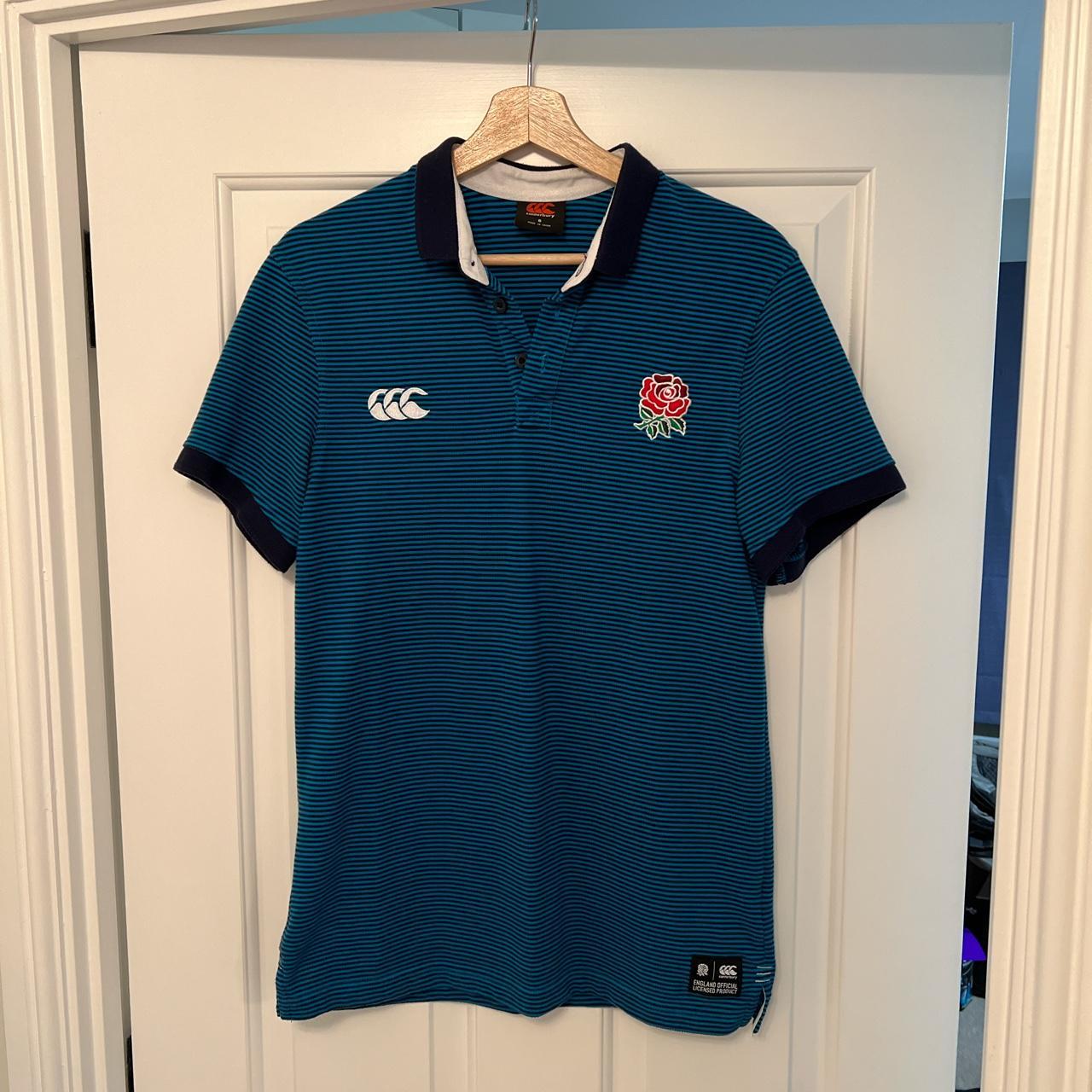 Canterbury Men's Black and Blue Polo-shirts | Depop