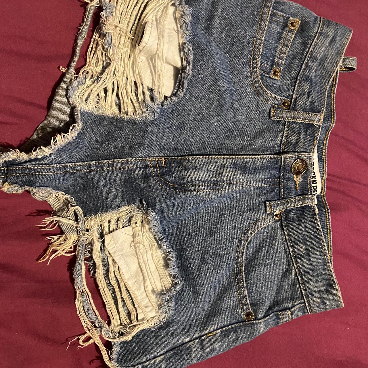 The Rockin Rev extreme rip denim shorts The Rockn... - Depop
