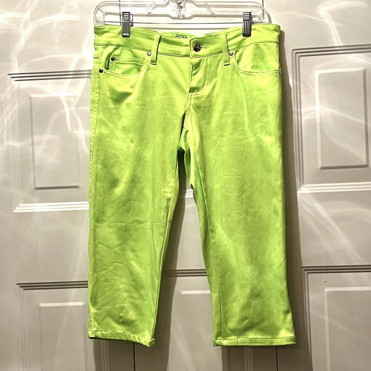 Fantastic neon slime green capri pants by Tripp NYC.... - Depop