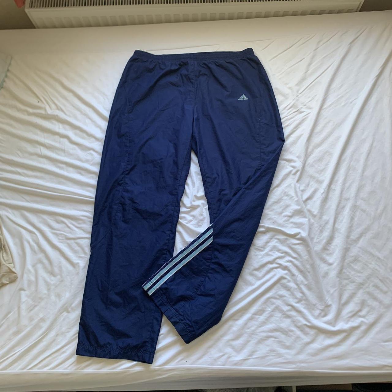 Blue adidas trackies Good condition 9/10 Vintage... - Depop