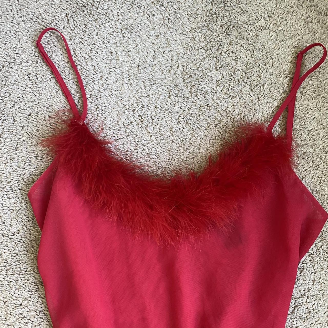fantasies morgan taylor red slip dress, size large.... - Depop