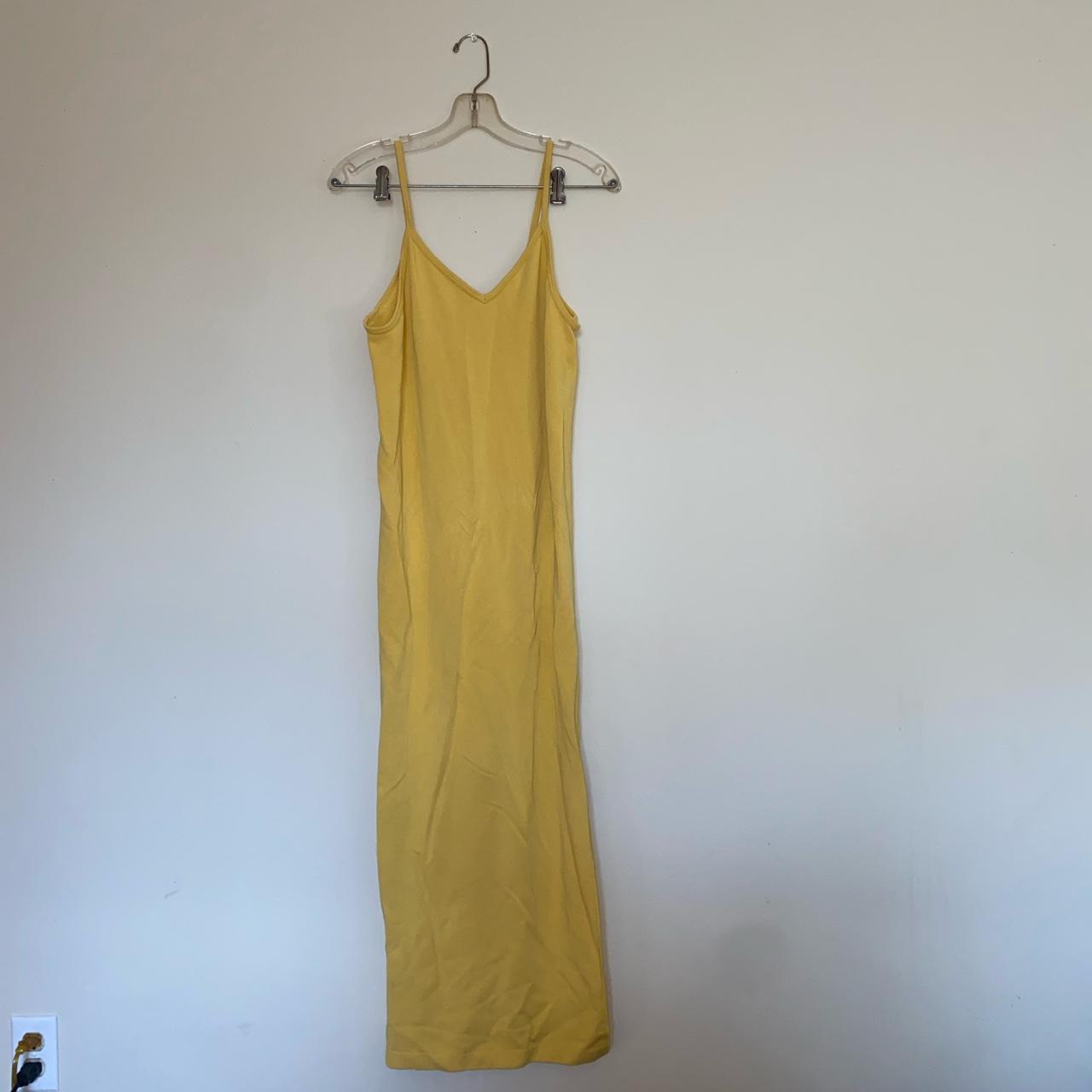 Yellow Fabletics bodycon maxi dress, size... - Depop