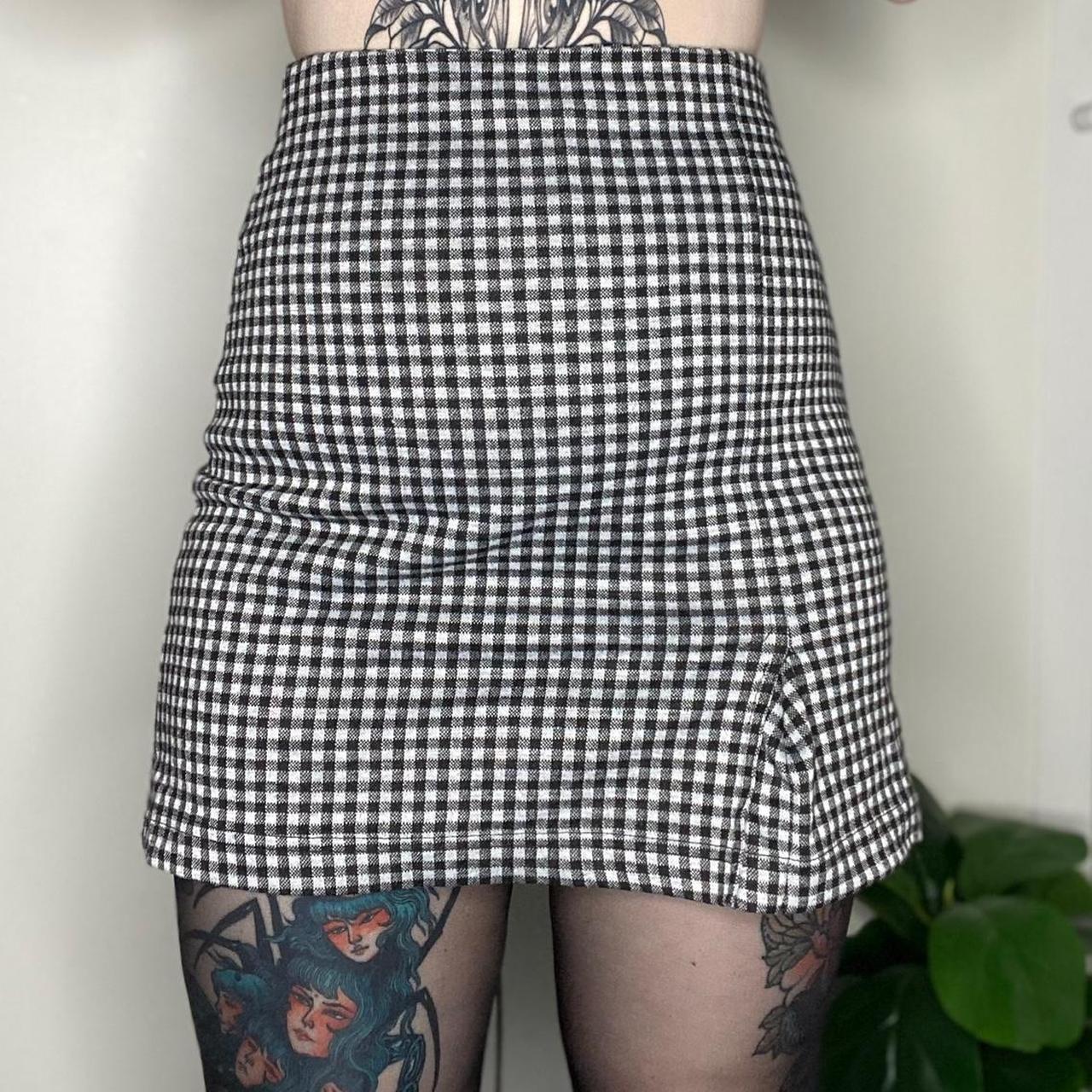 Mini check skirt. Super comfy. - Depop