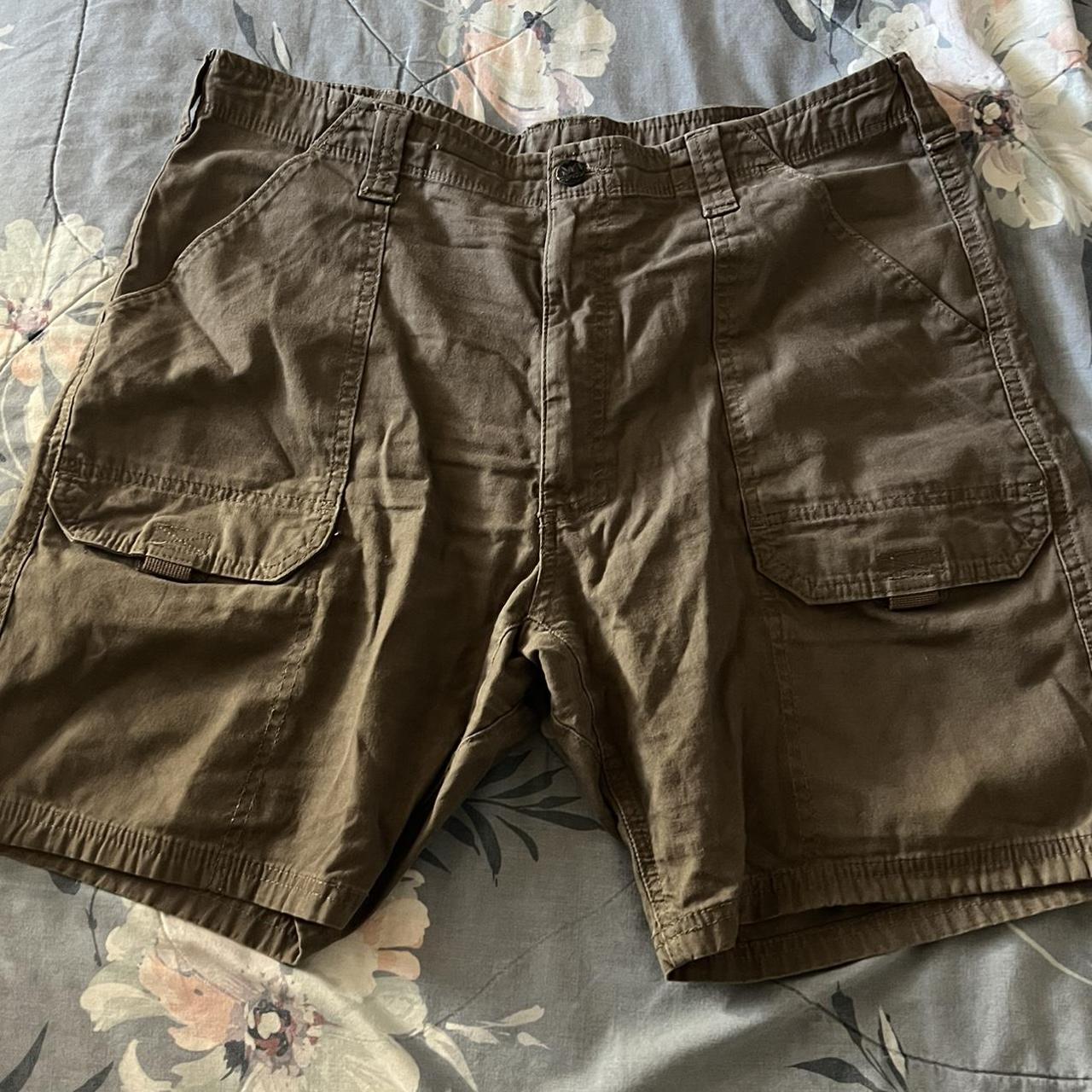 36” brown cargo shorts no paypal payments... - Depop