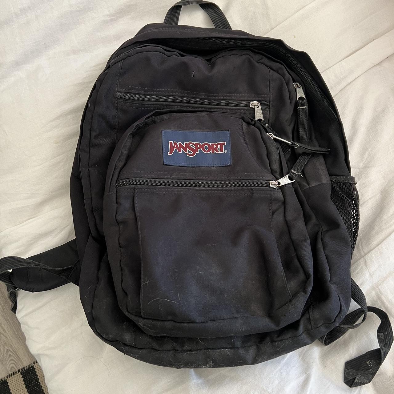 JANSPORT- iconic black backpack😙 📓🖤 lotsss of... - Depop