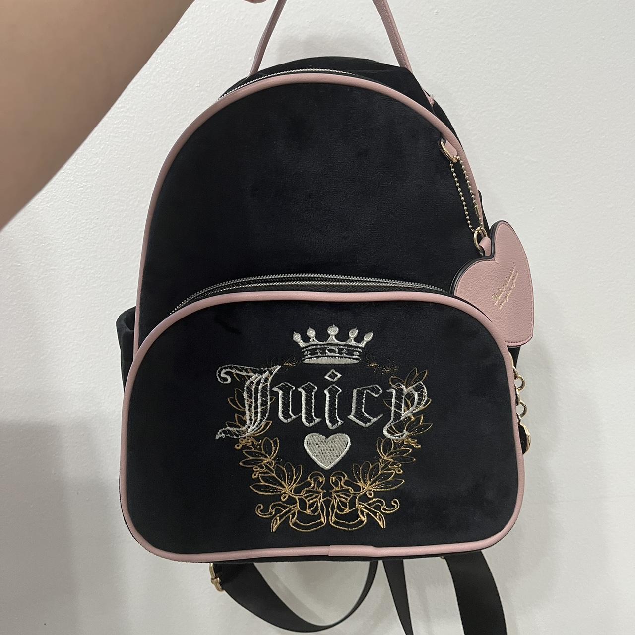 Black and pink juicy backpack used once... - Depop