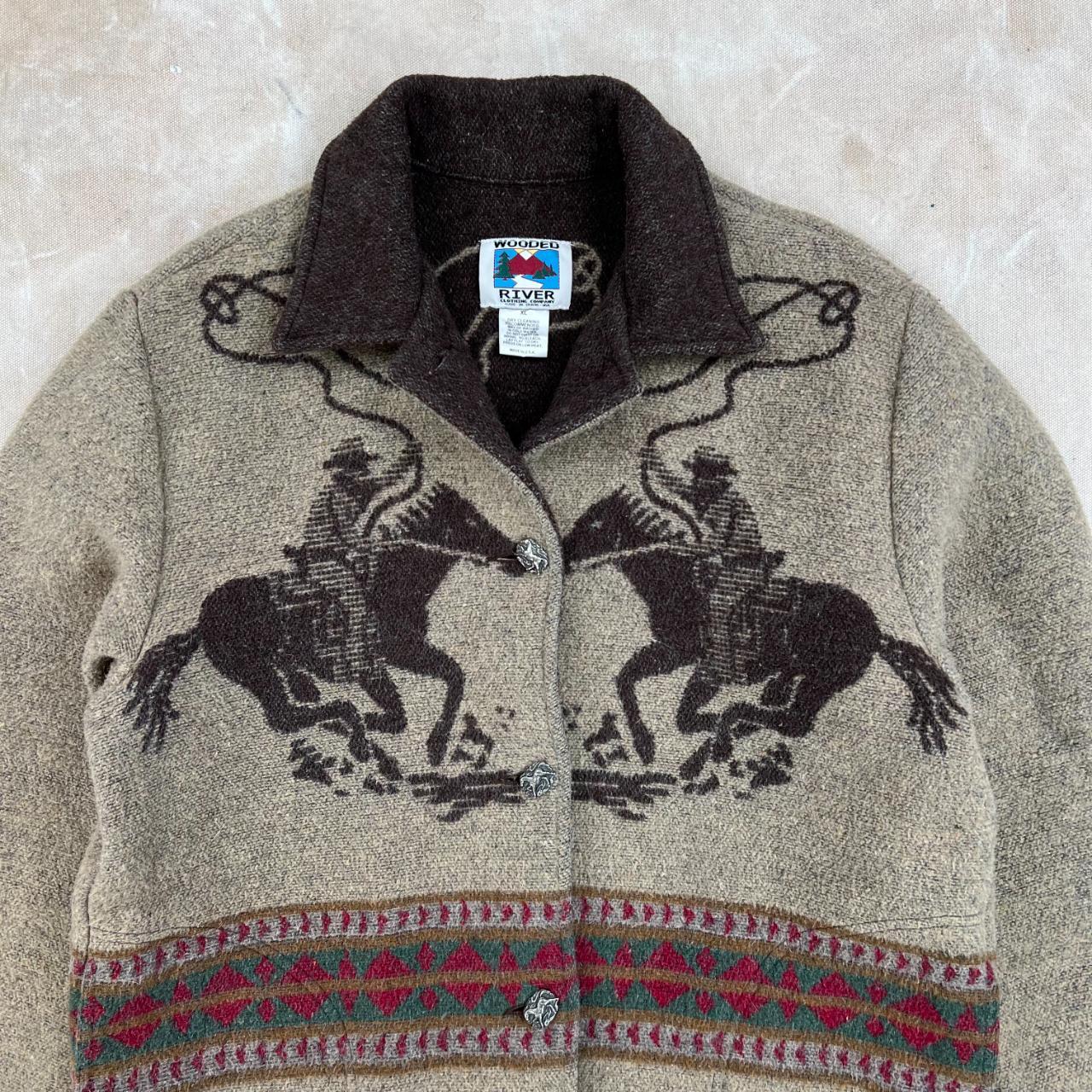 Vintage Wooded River jacket. Heavyweight, wool blend... - Depop