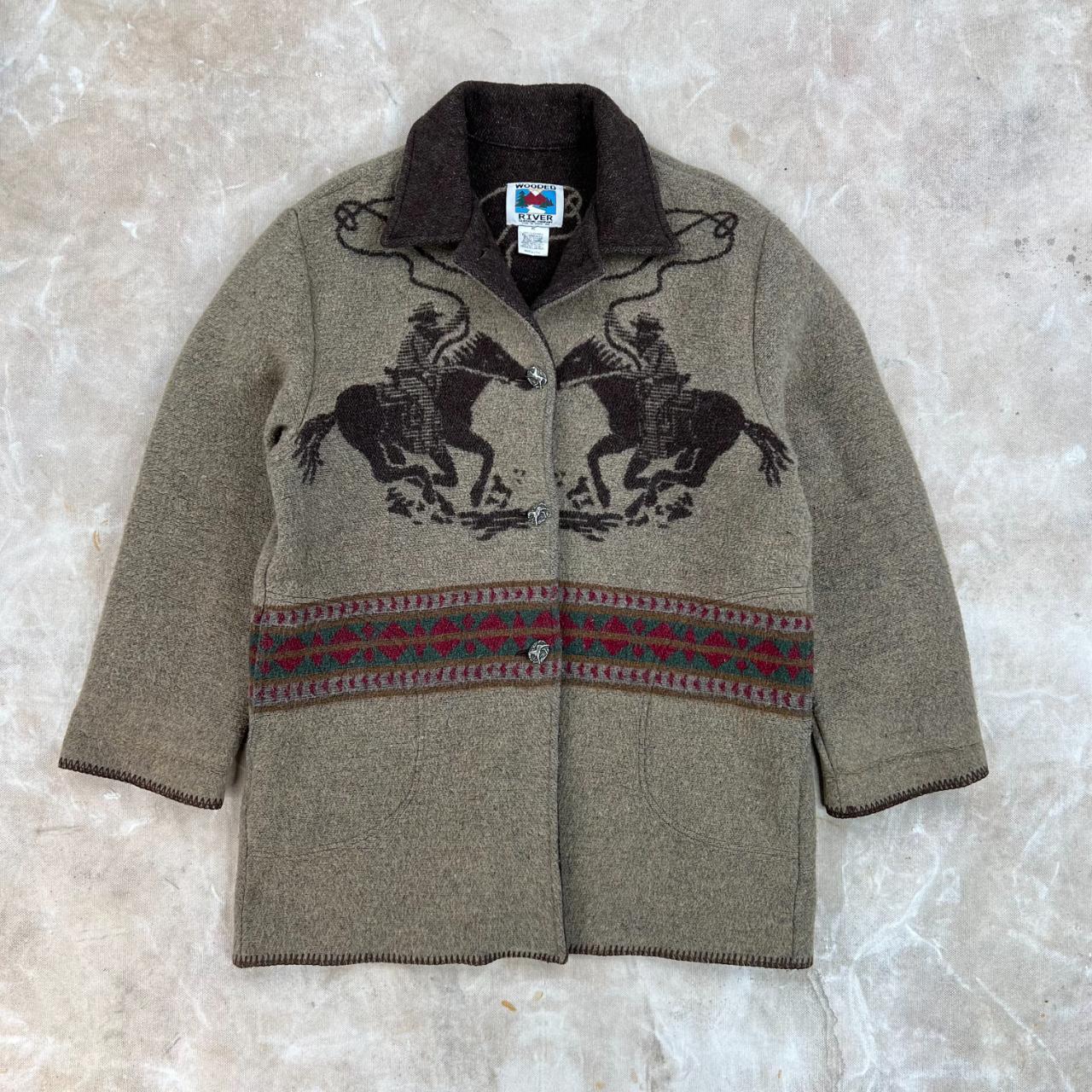 Vintage Wooded River jacket. Heavyweight, wool blend... - Depop