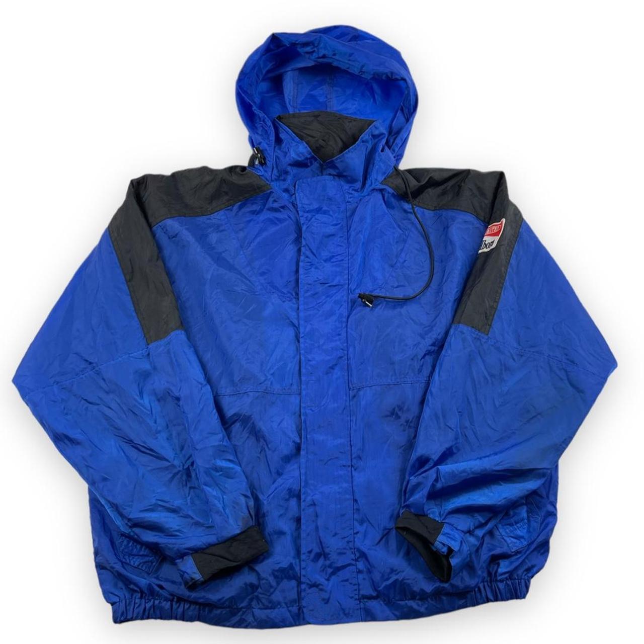 Marlboro Men's Blue Coat | Depop