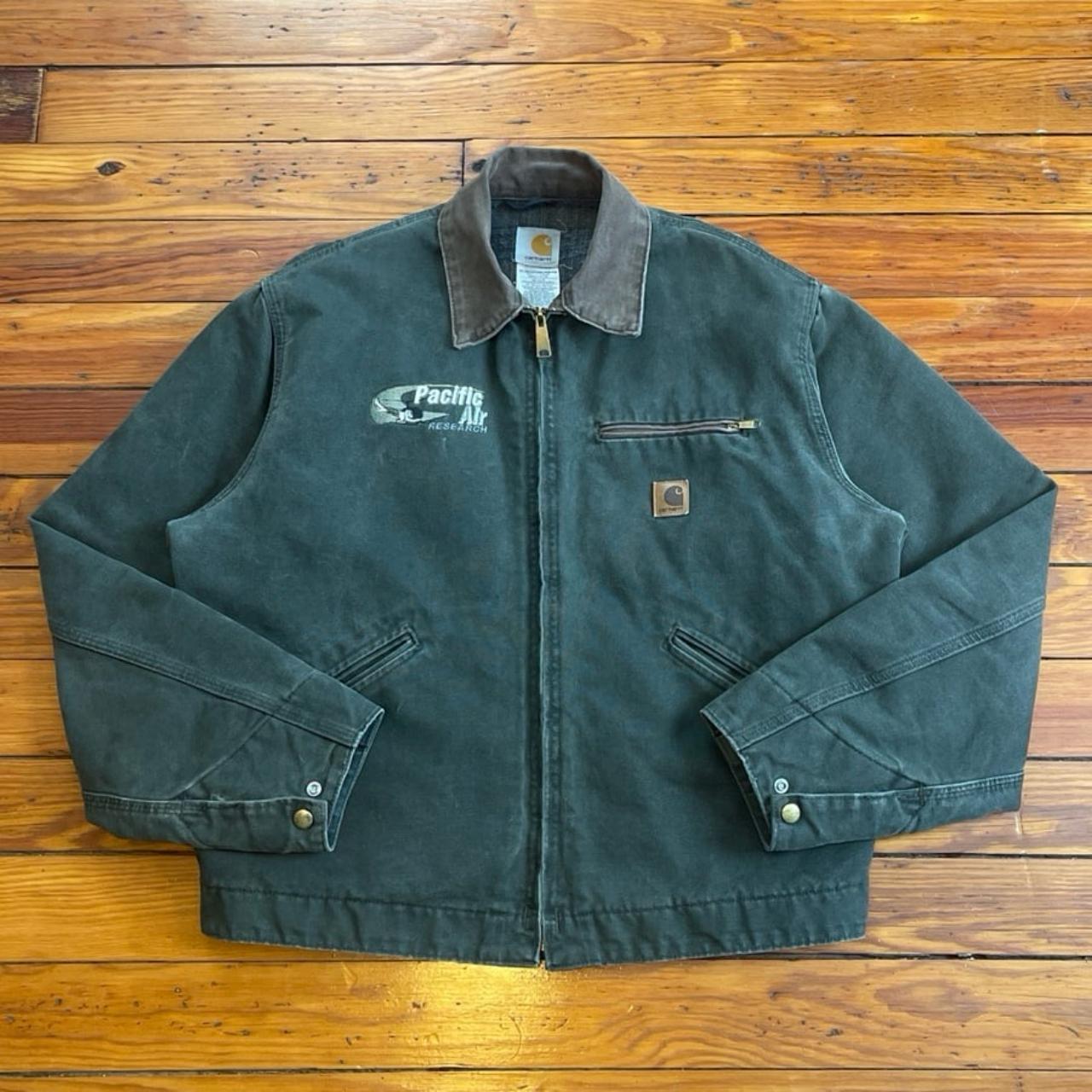Vintage Green Carhartt Detroit Jacket Moss J97 MOS... - Depop