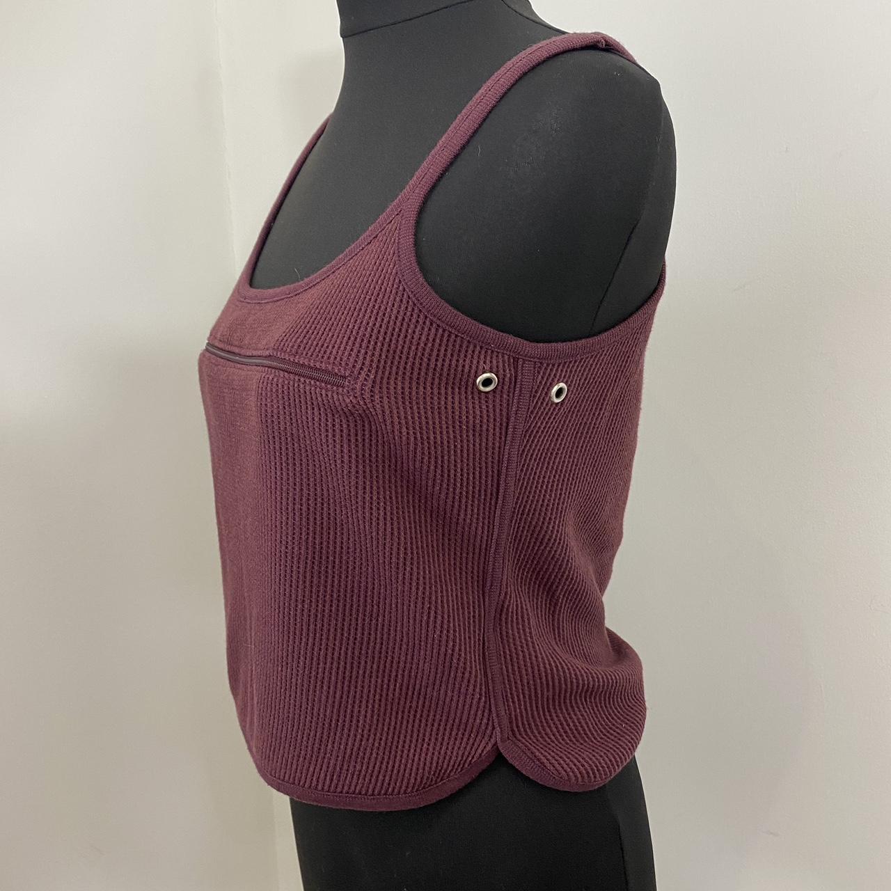 Vintage Miu Miu 90s Burgandy Zip Up Top - size S -... - Depop