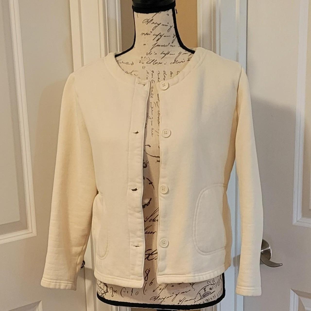 cream cardigan sweater with button front!! so cute... - Depop