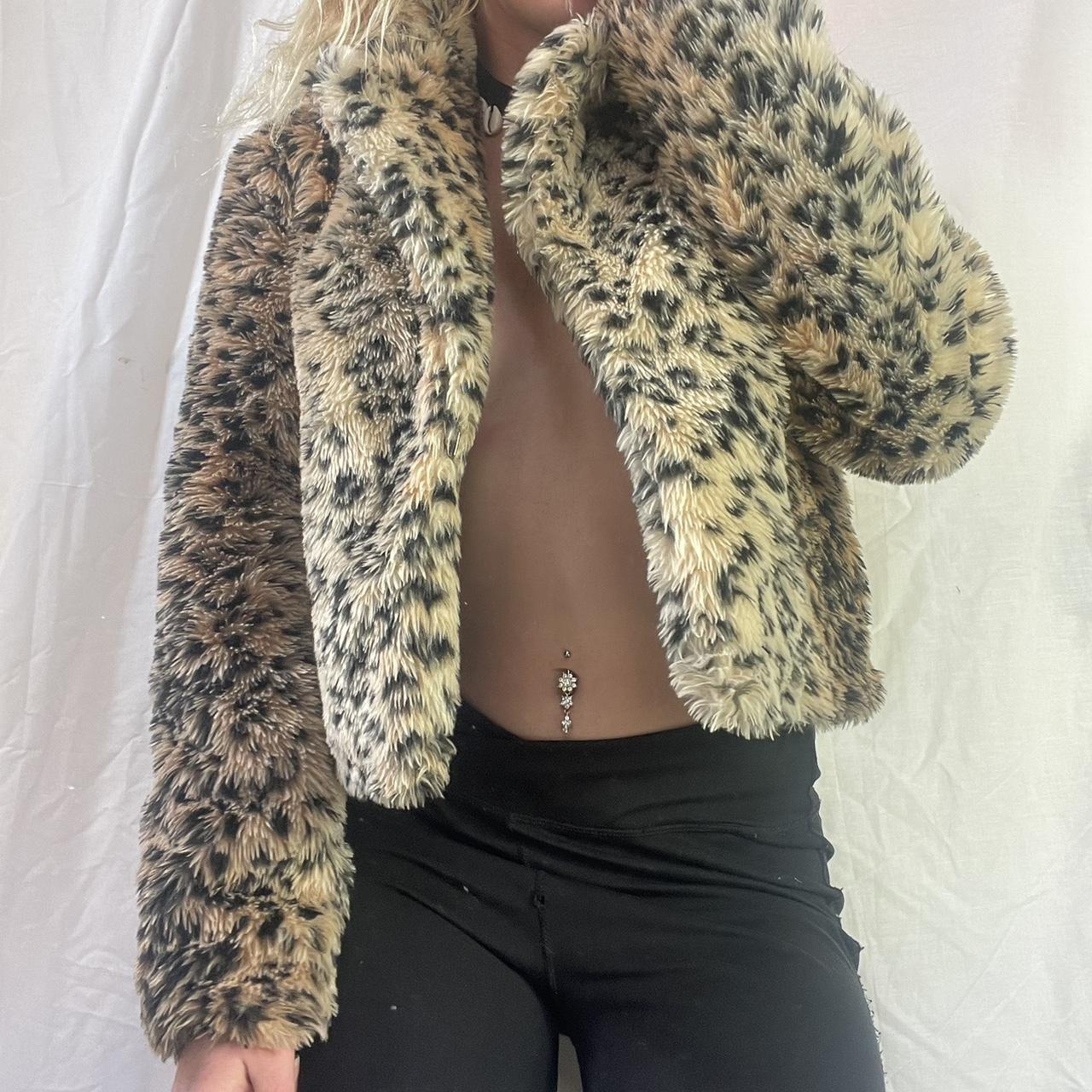 Ghanda leopard furry jacket. ★ In great... - Depop