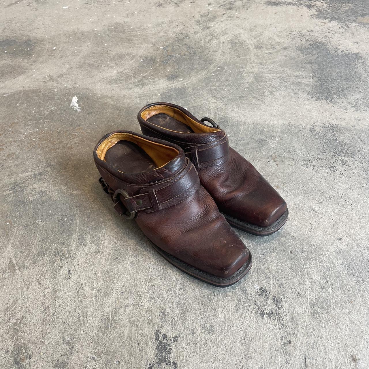 Vintage leather loafer clogs Size 7.5 men’s - Depop