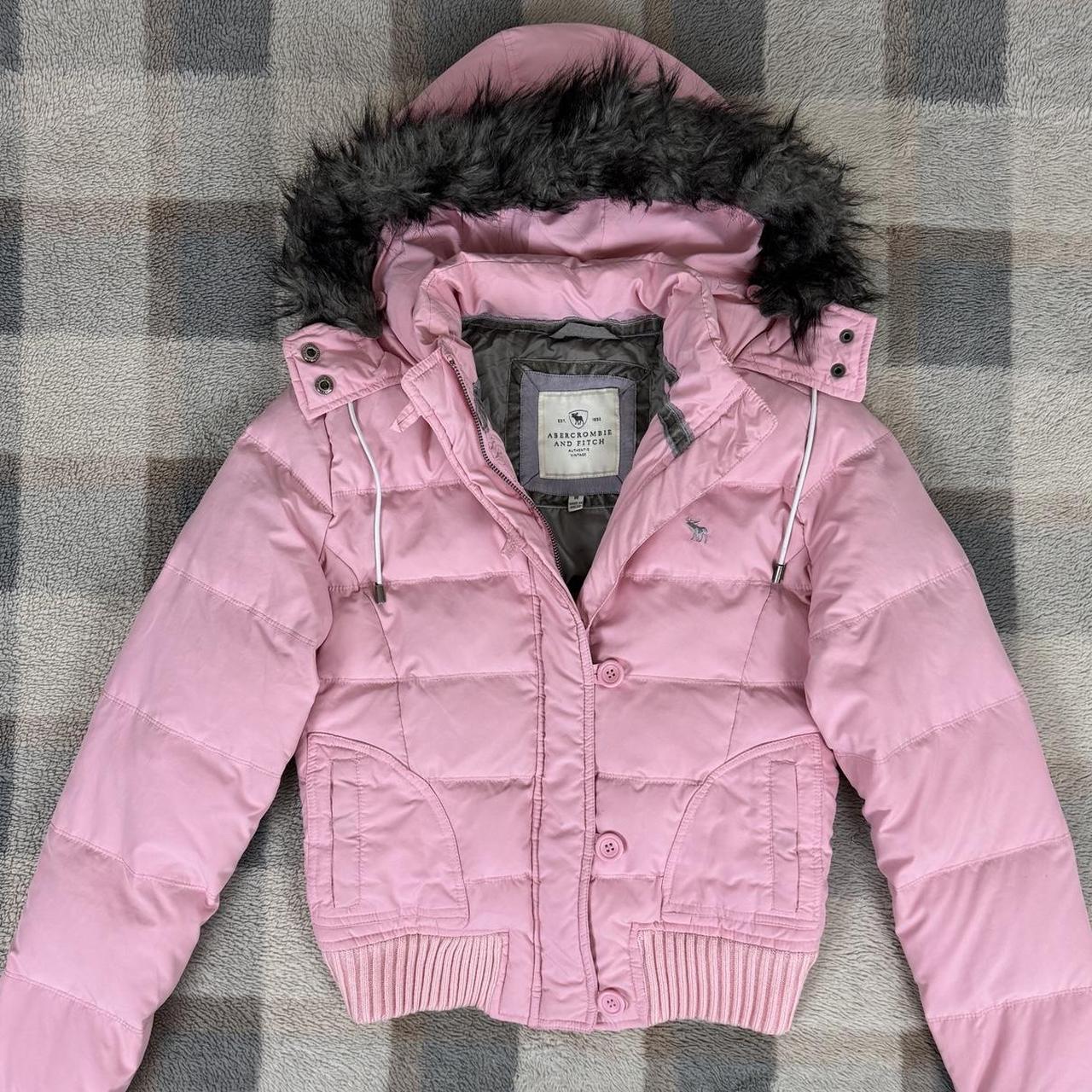 Abercrombie and Fitch faux fur trim hood bomber... - Depop