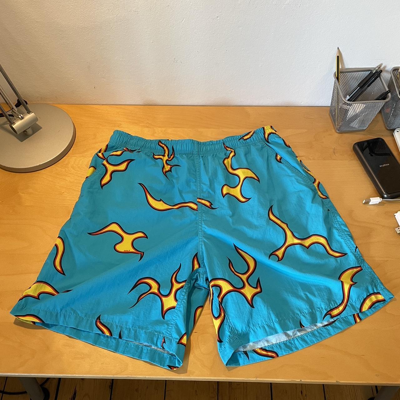 Golf Wang Blue flame shorts- Tyler the creator... - Depop