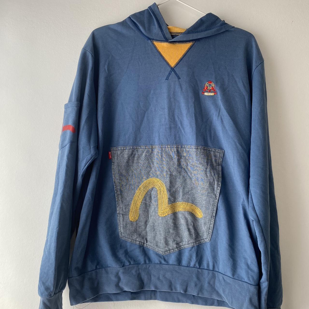 Evisu hoodie RARE Size- label says large... - Depop