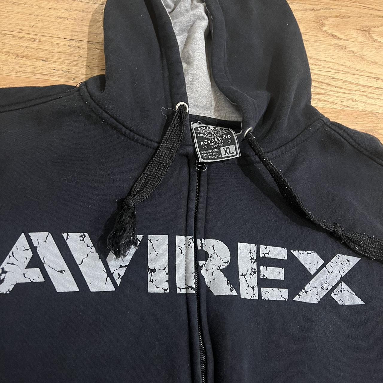 Y2k Avirex hoodie size xl fits like medium - Depop
