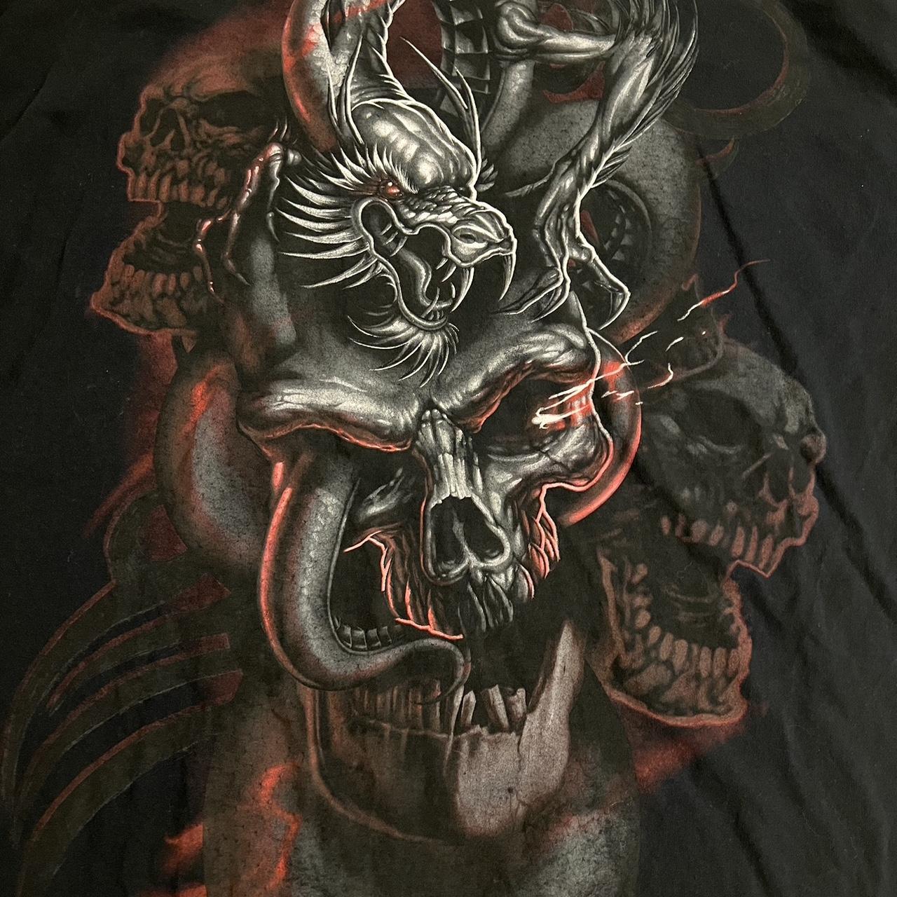 Y2k dragon and skull shirt size xxl - Depop
