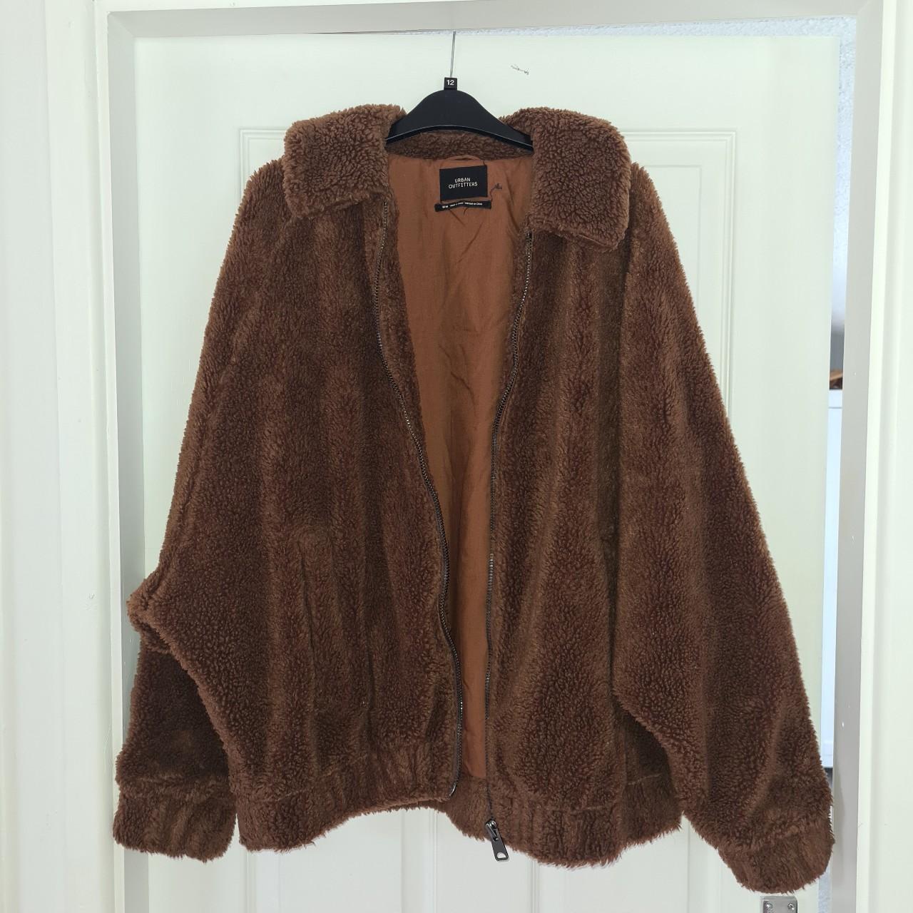 Urban Outfitters Brown Teddy bear jacket. Hardly... - Depop