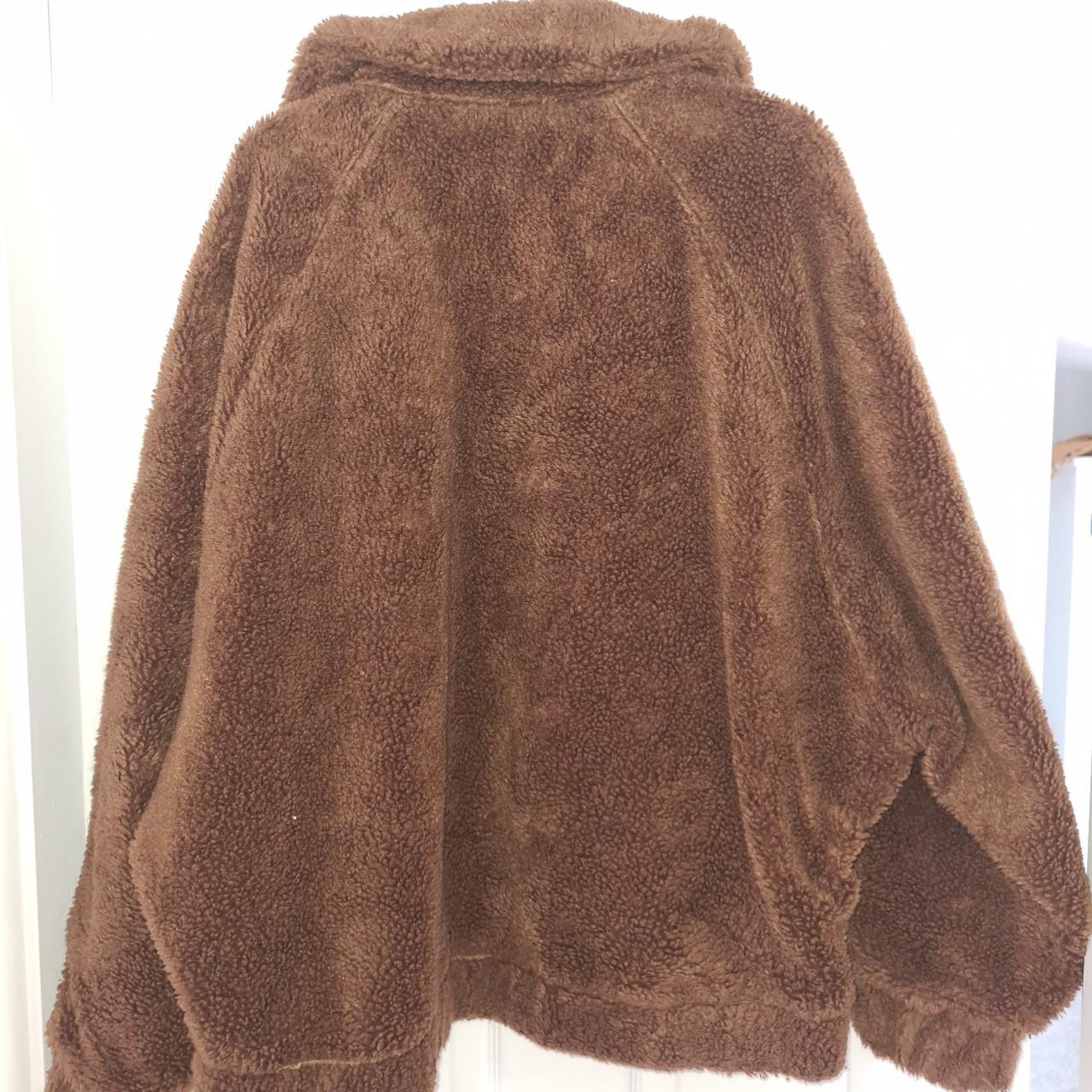 Urban Outfitters Brown Teddy bear jacket. Hardly... - Depop