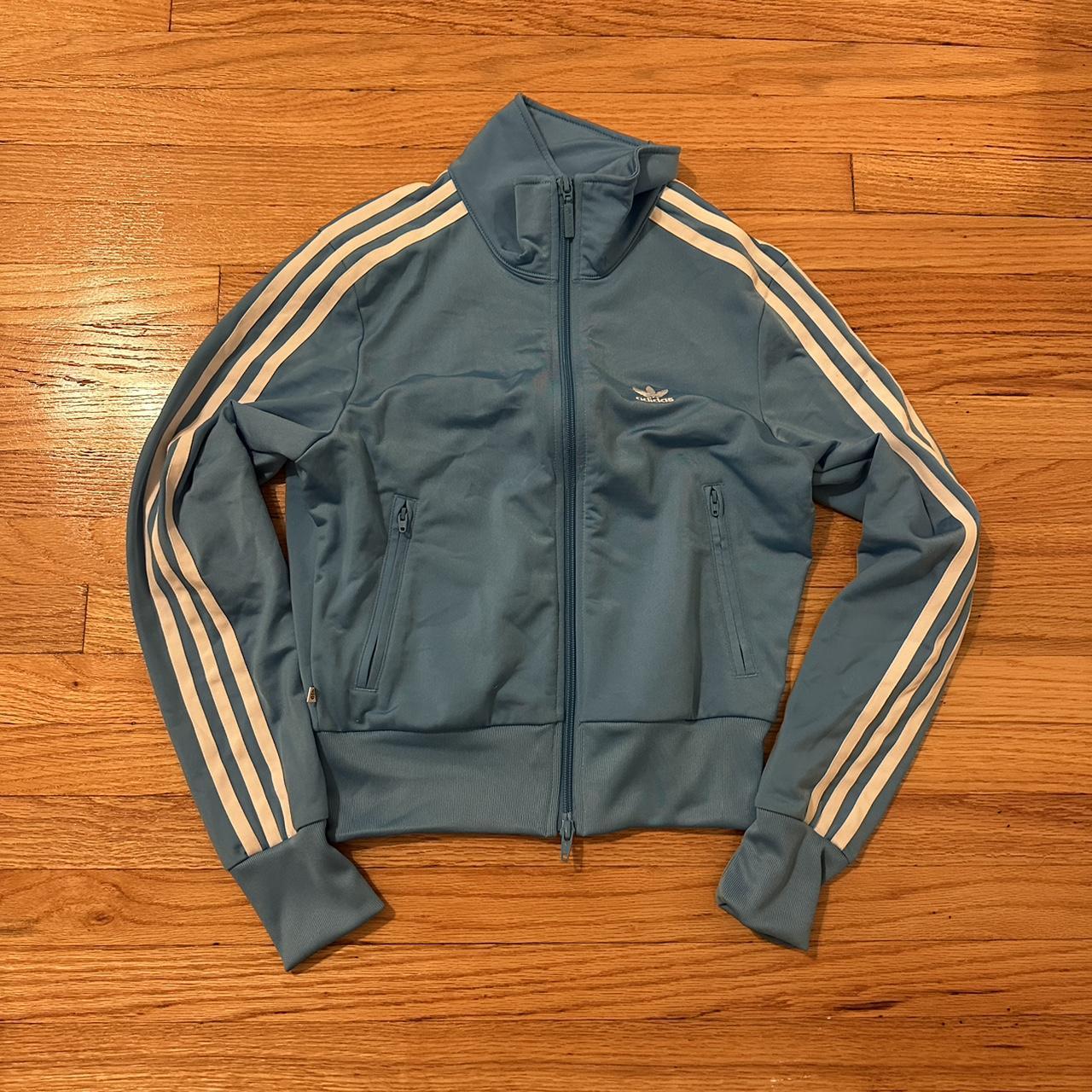 Adidas blue track jacket Size xs In perfect conditio - Depop
