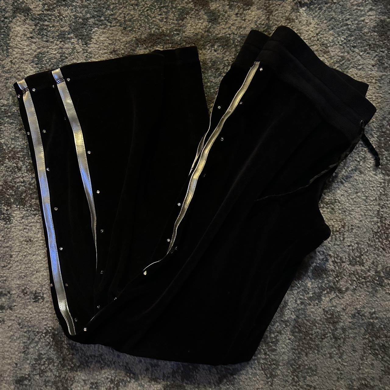 Black suede Bebe pants Low waisted - Depop