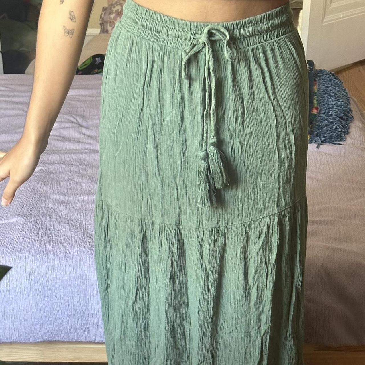 Lorena Rose boho sage green maxi skirt! Great... - Depop