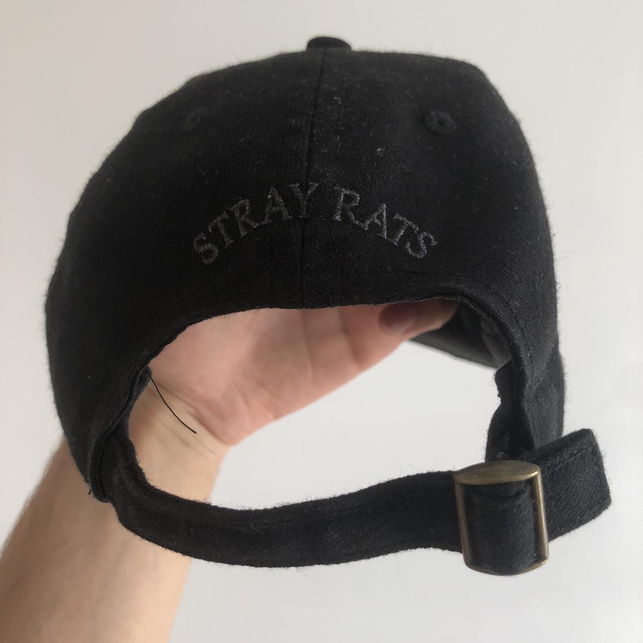 stray rats cap hat black logo - one size fits all -... - Depop