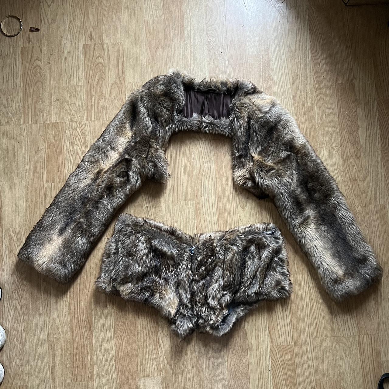 Custom hand made fur two piece set Long sleeve fur... | Depop