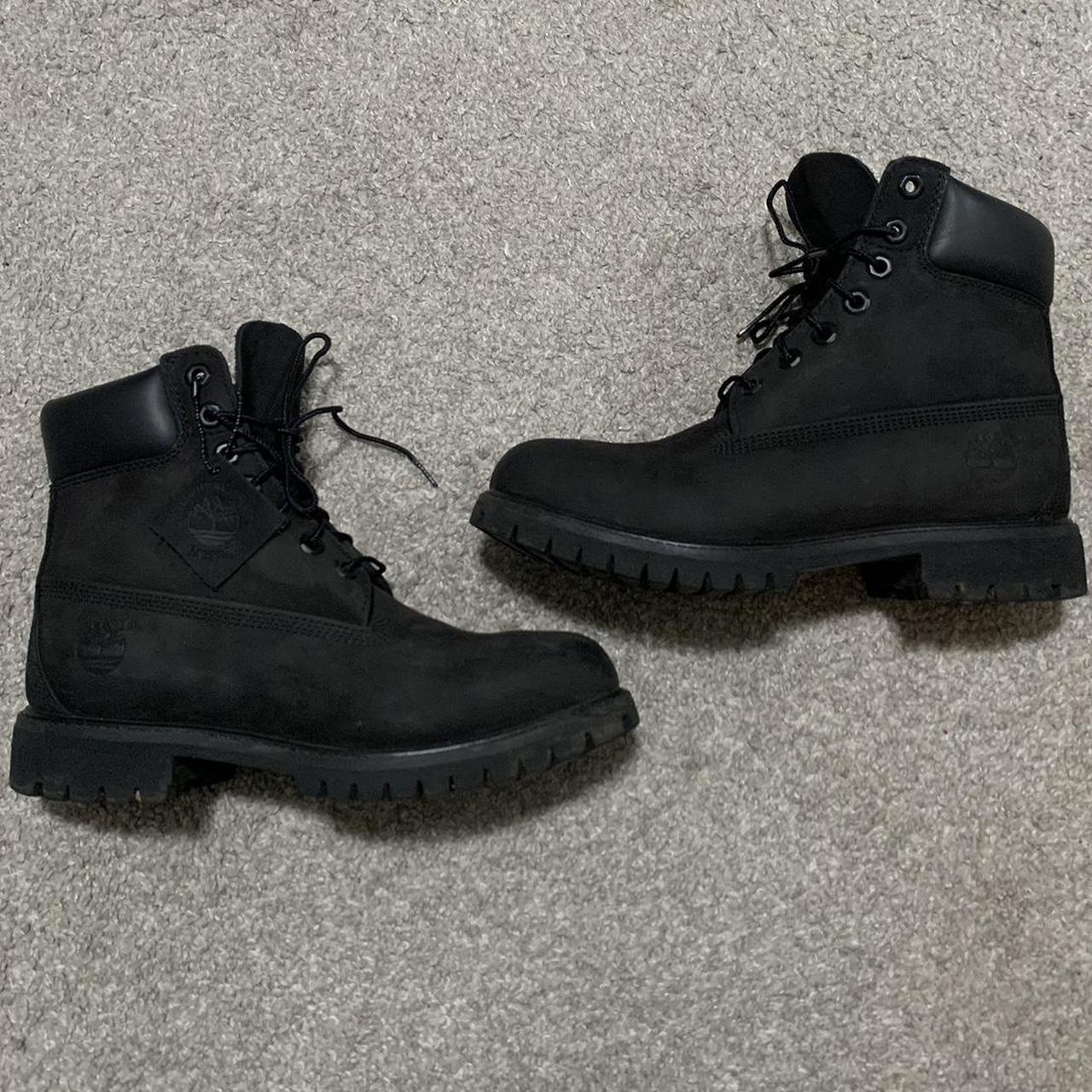 Black Suede Timberland Boots w/Tag Sz 7.5M can fit... - Depop