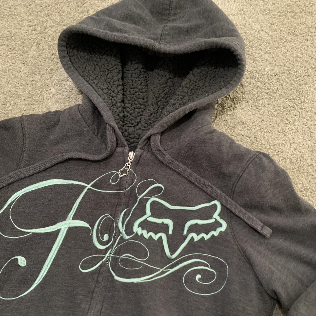 Embroidered Y2K Fox Racing zip-up Size Women’s M... - Depop