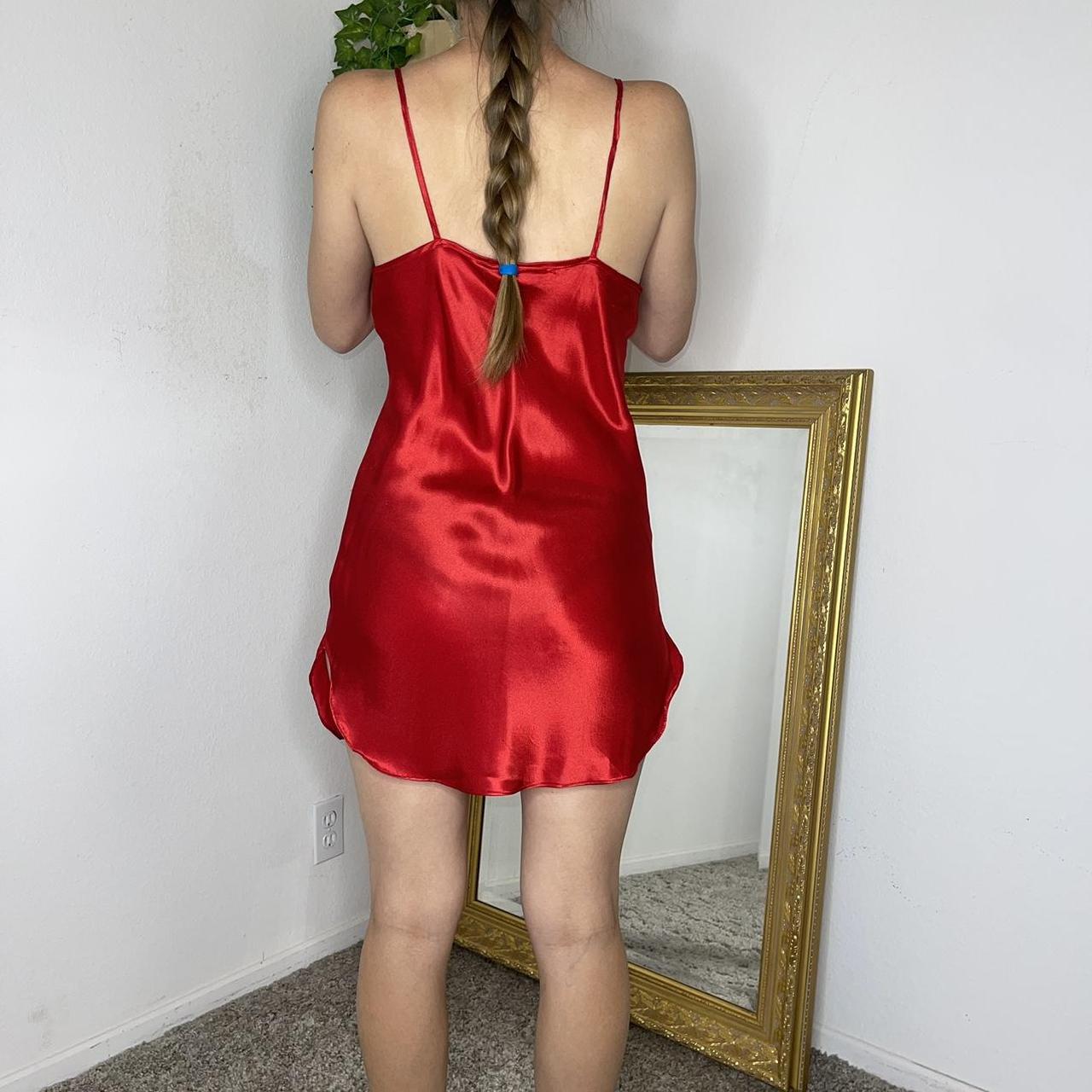 Vintage LA Intimates Red Slip Dress Size small Made... | Depop